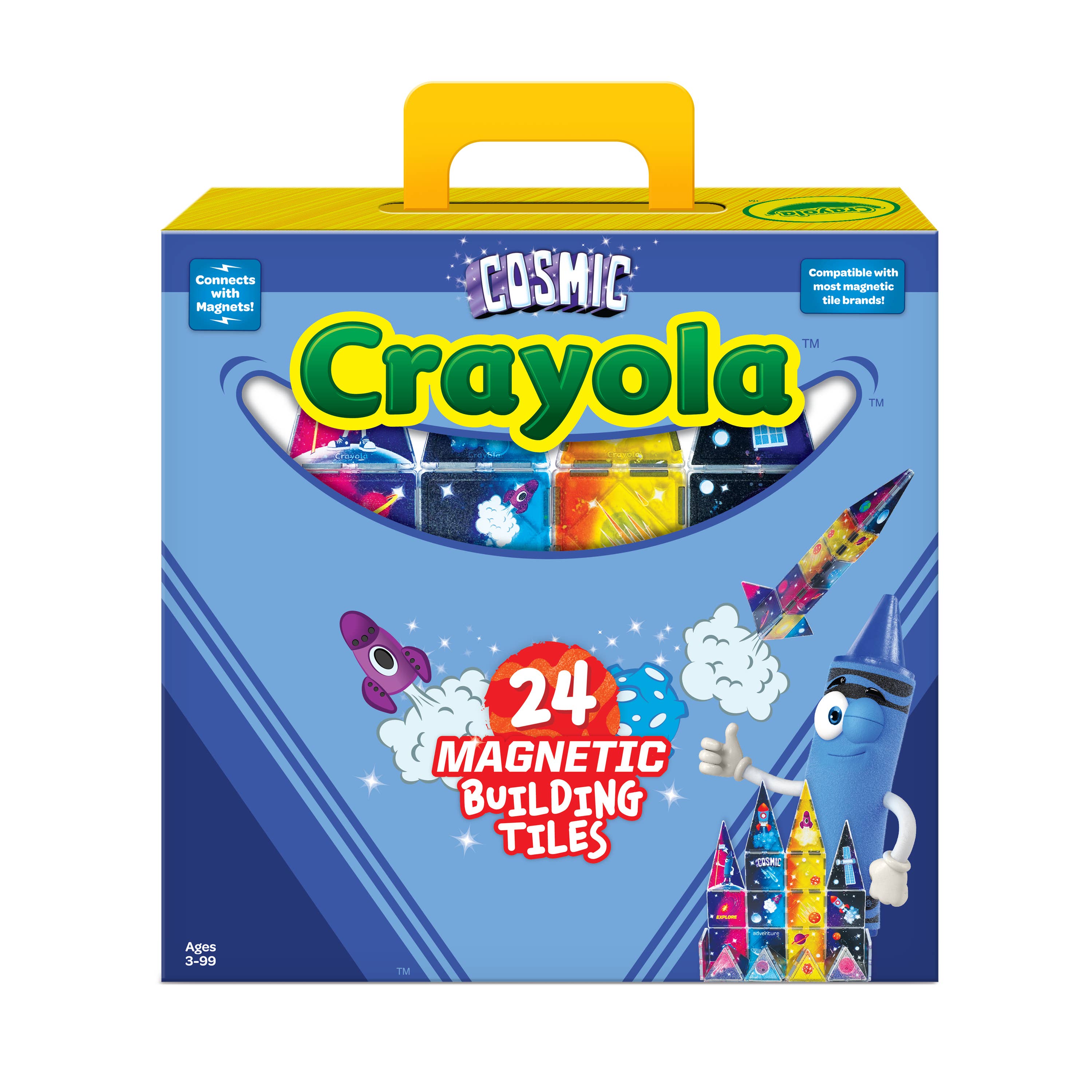 CreateOn - Crayola Cosmic Magnetic Tiles 24-Piece Set | Tattle Tales
